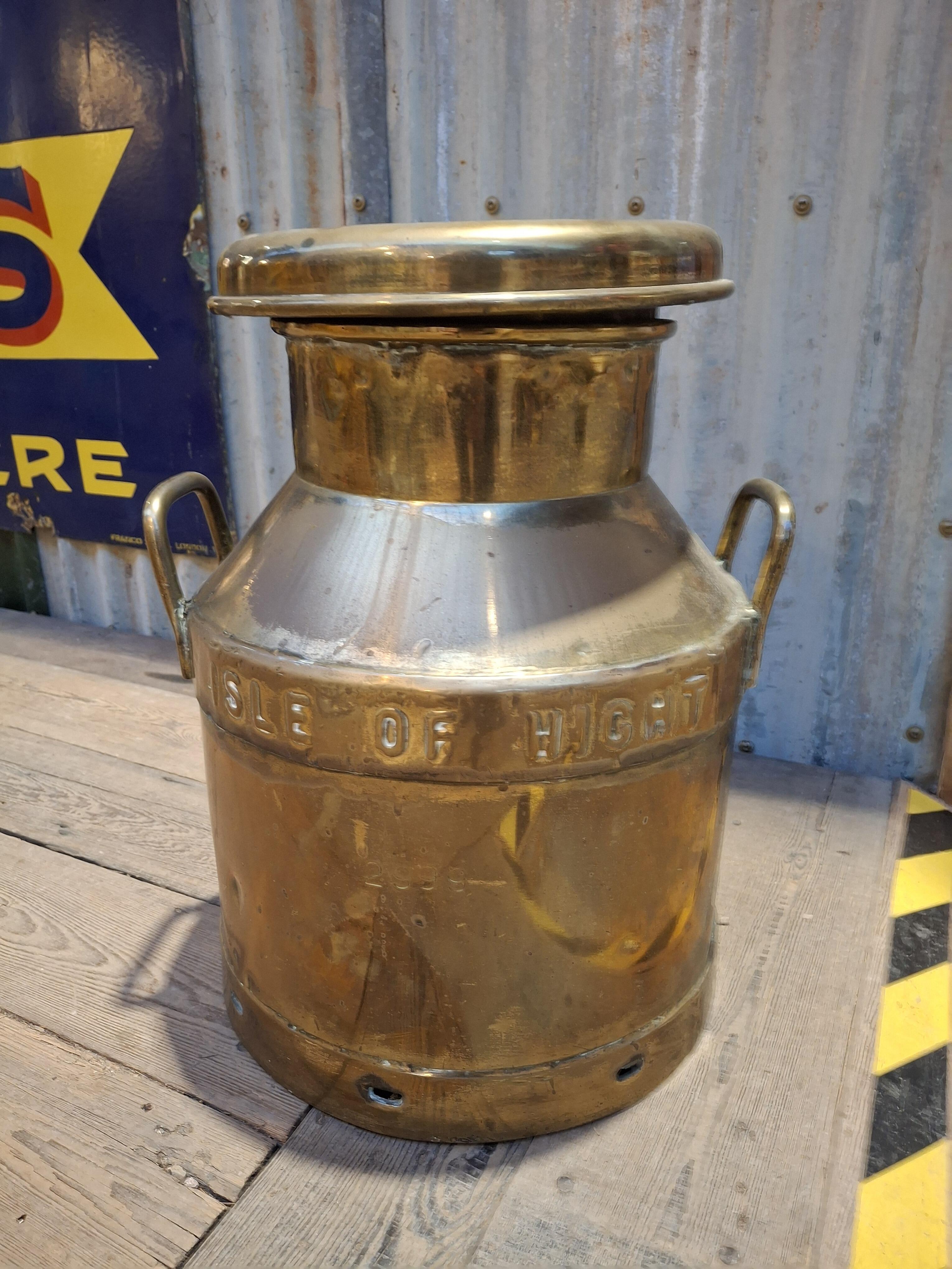 Vintage Brass ‘Isle of Wight’ Milk Churn