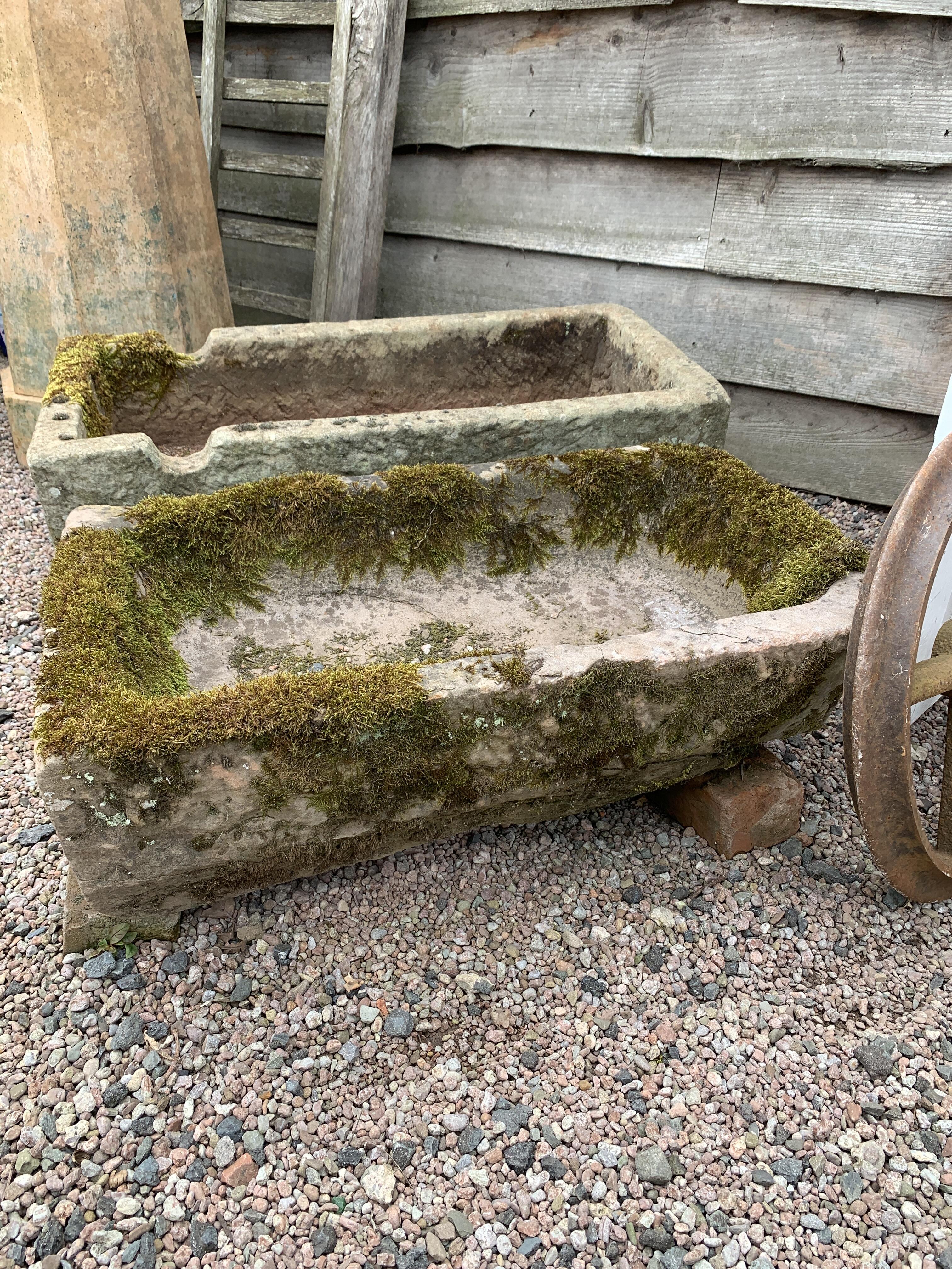 Antique Stone Trough with Moss Patina