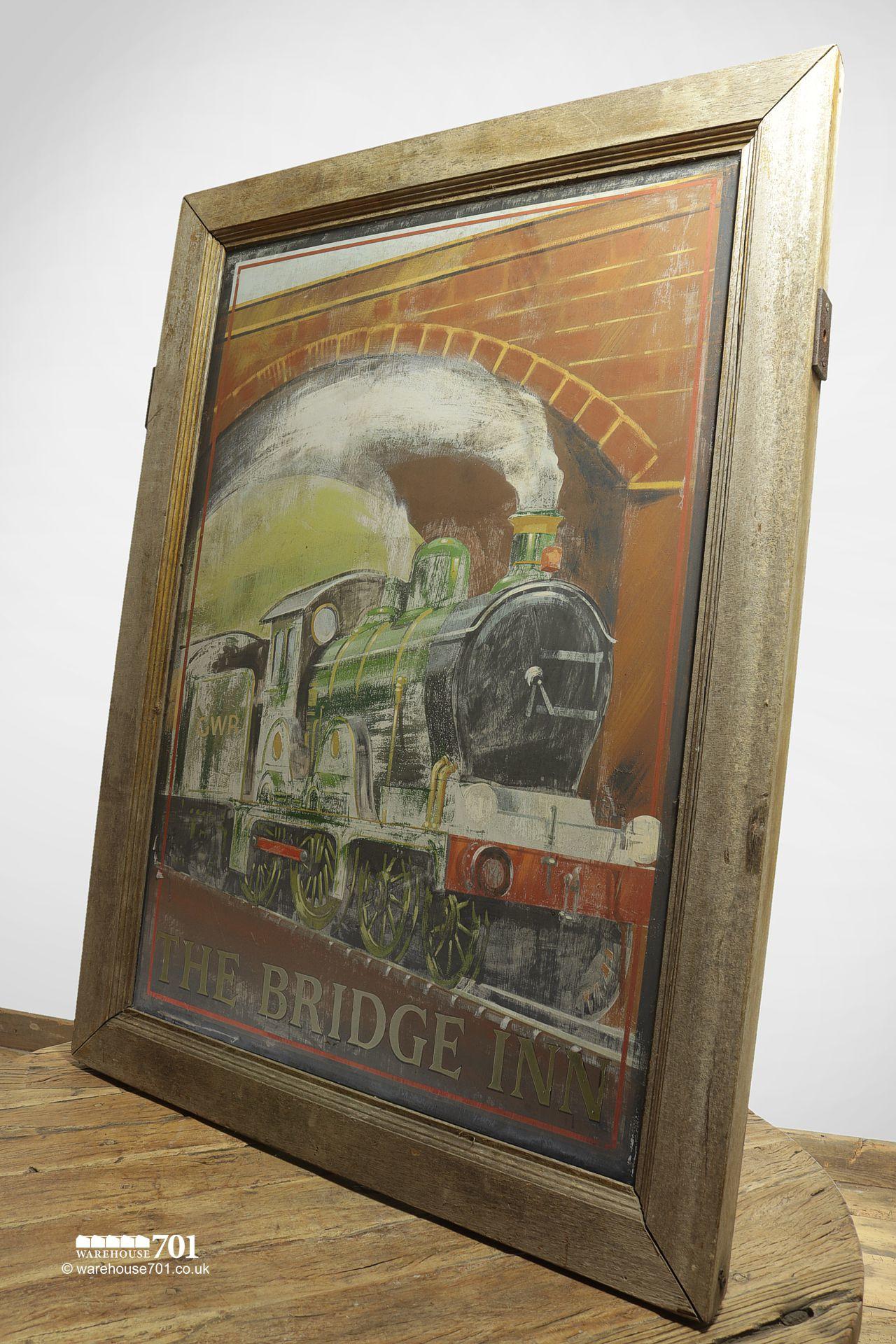 The Bridge Inn Hand Painted Oak Frame Pub Sign