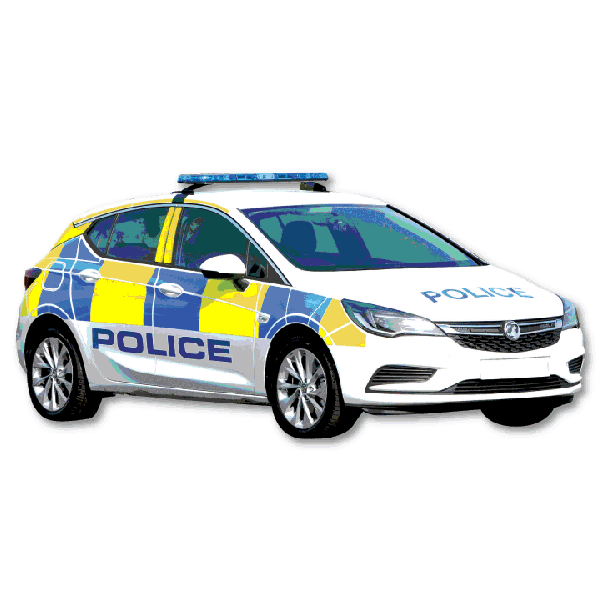 Police Car Cut-Out - English