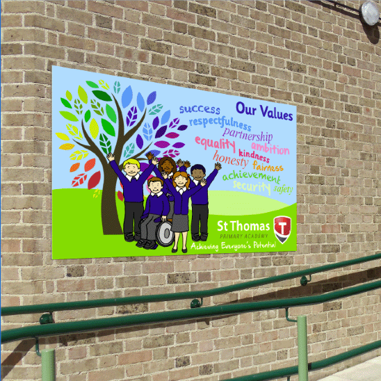 'Our School Values' Mega-Wall