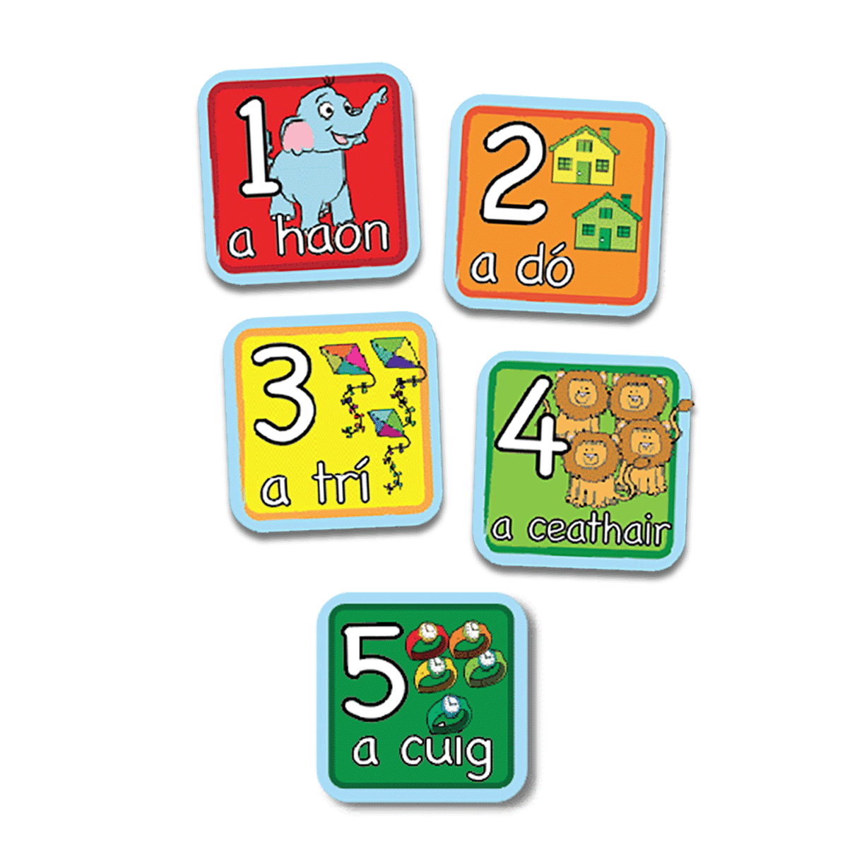 Illustrated Count to 20 as Gaeilge - Individual Panels