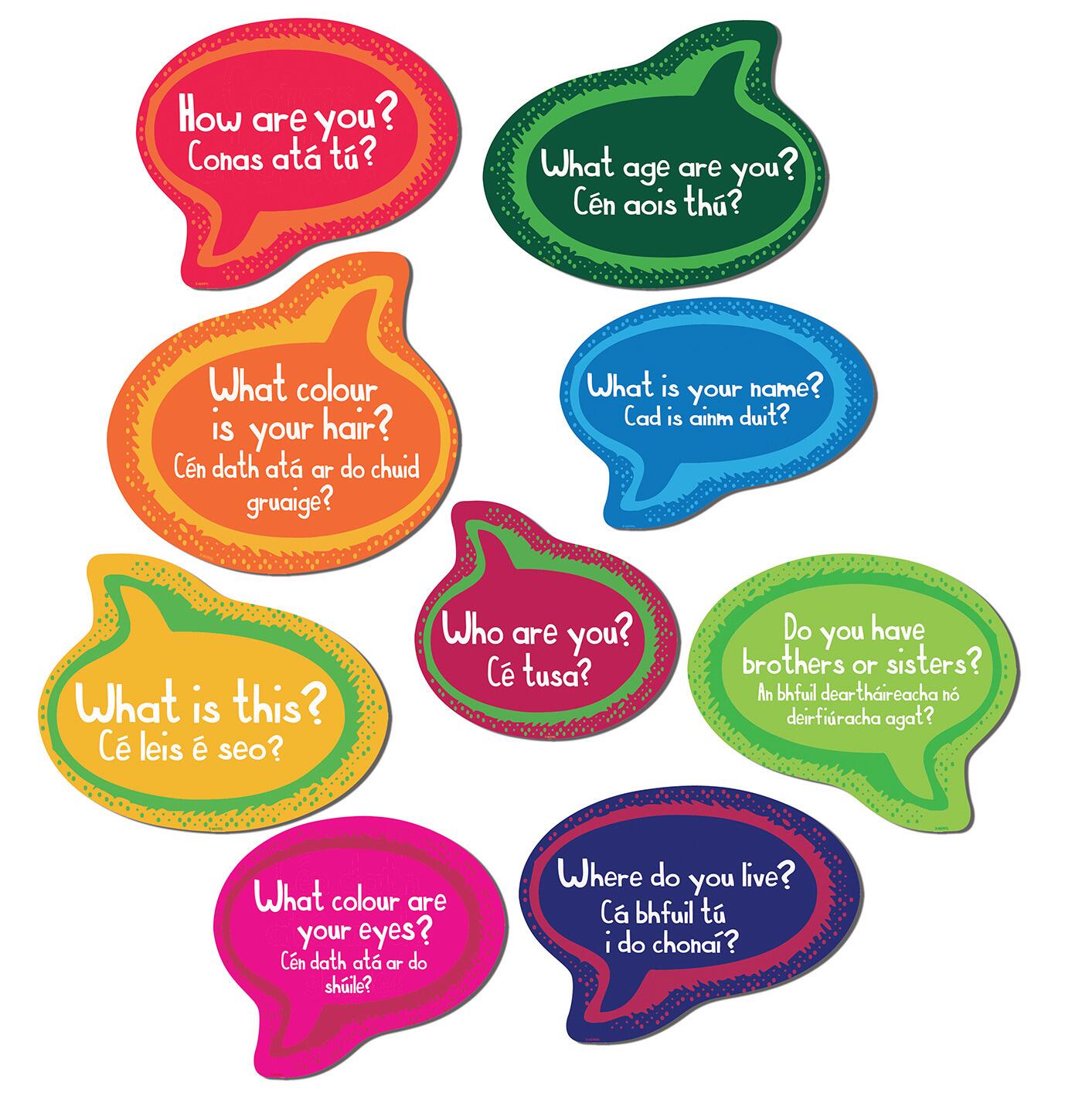 Set 1 of Dual Language Questions (English & as Gaeilge)