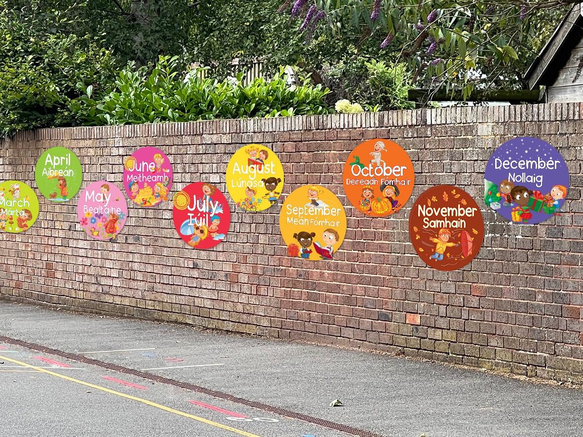 Months Sign Set (Dual Language English & as Gaeilge)