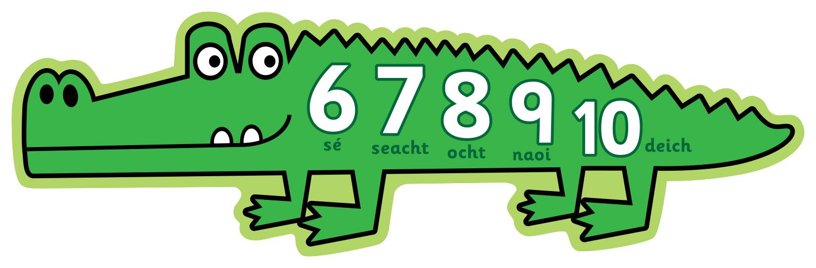 Counting Croc (as Gaeilge)