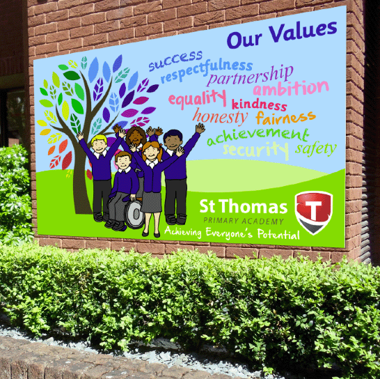 'Our School Values' Mega-Wall