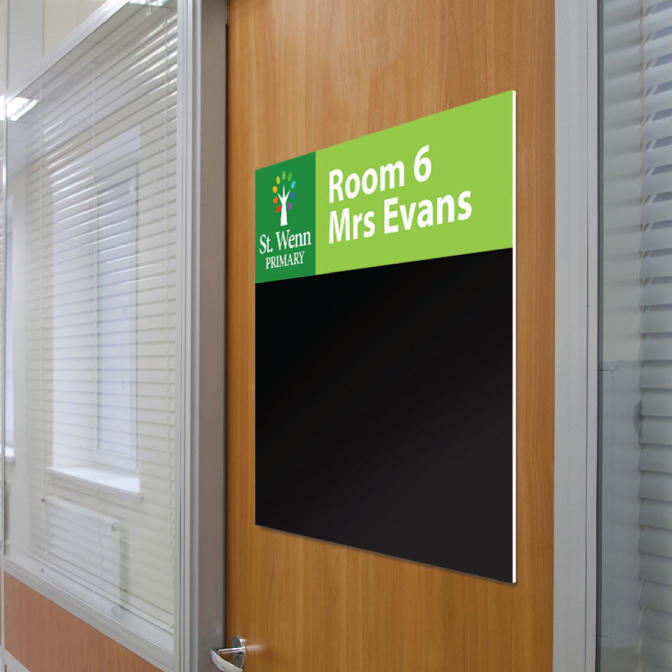 Bespoke Door Sign with Integral Chalk Panel