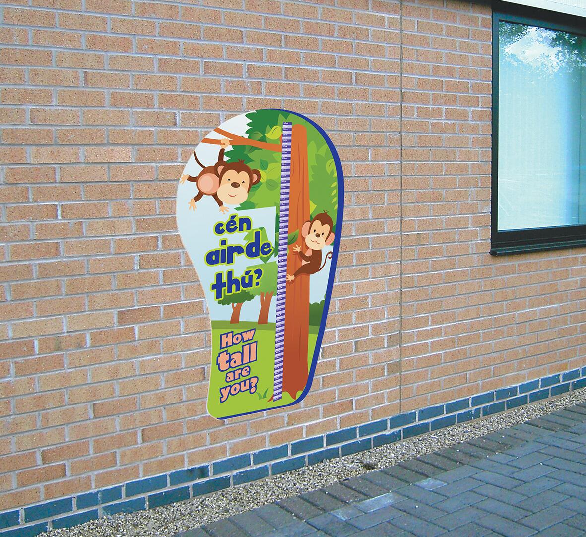 Height Chart - Cheeky Monkey Dual Language (English & as Gaeilge)