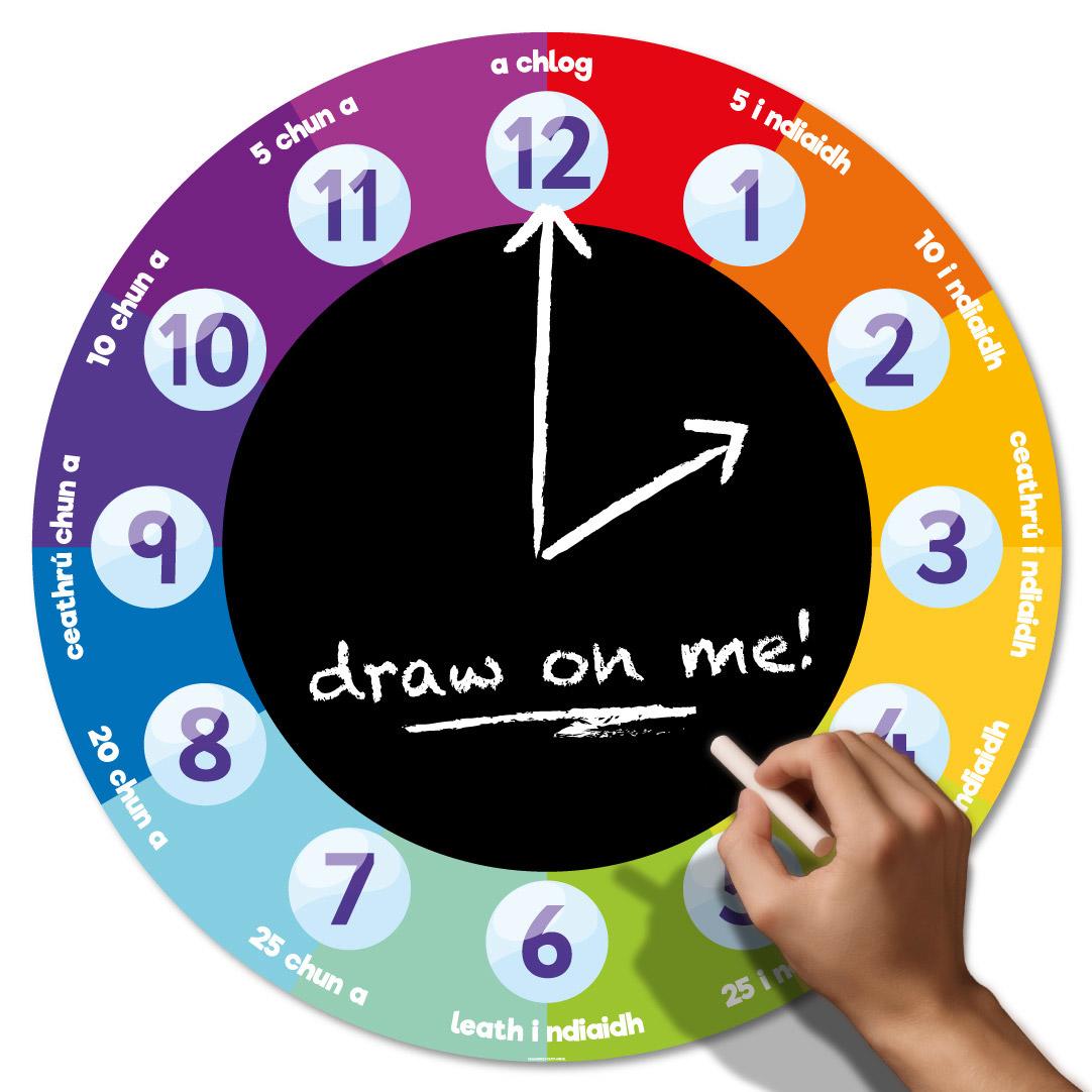 Mega Clock Writable Sign (as Gaeilge)