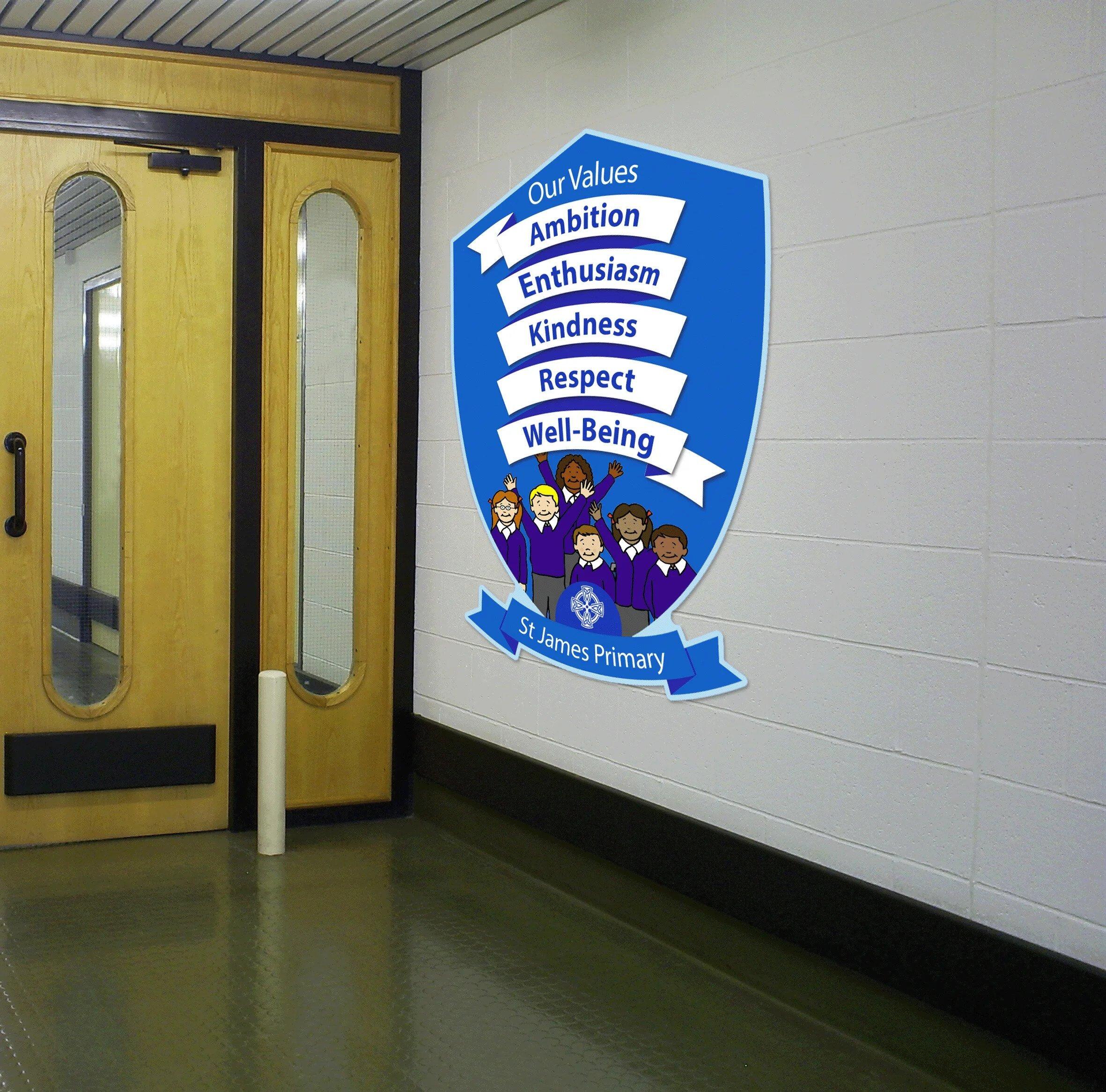 'Our School's Core Values' Sign