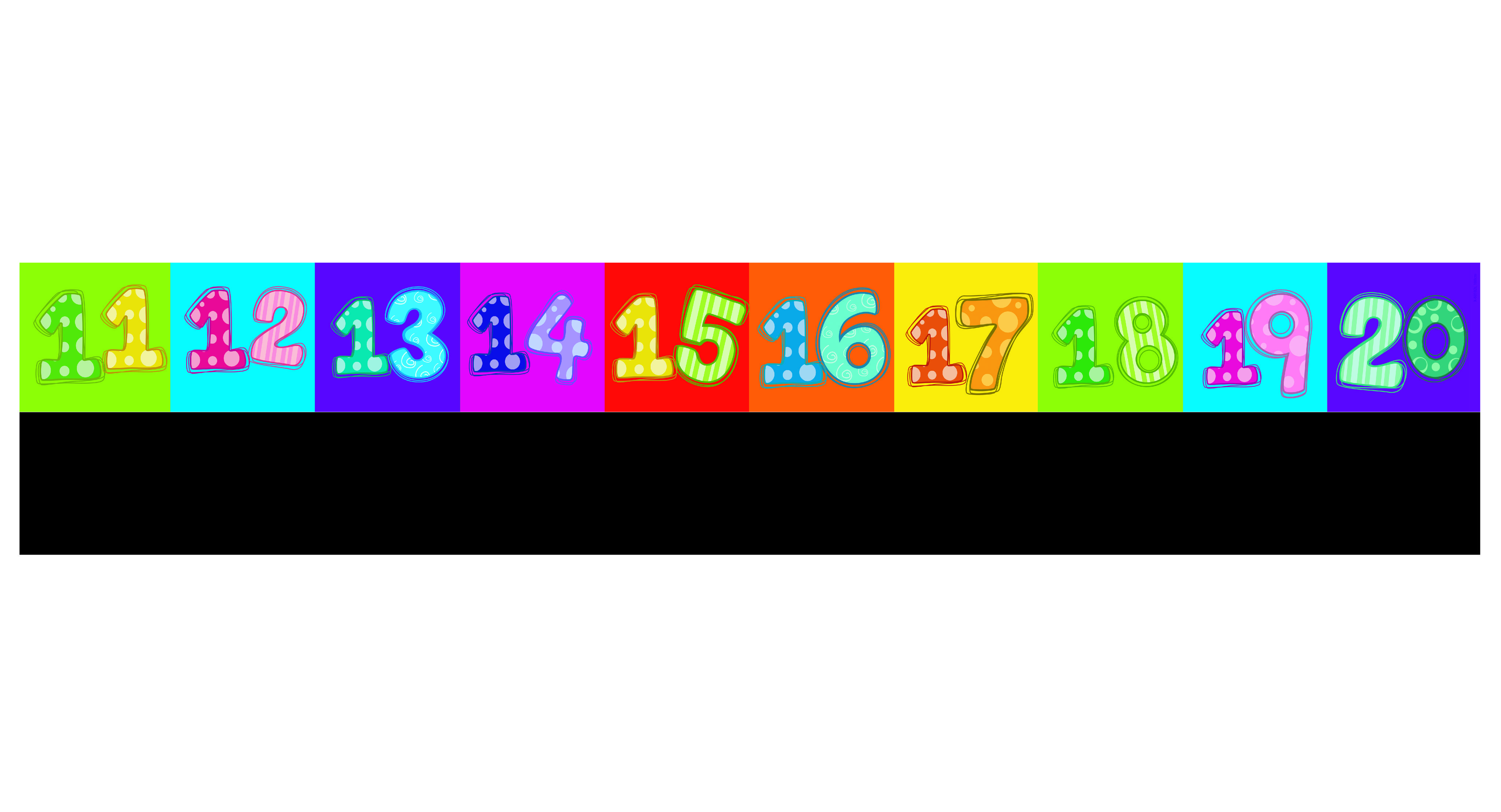 Chalkable Number Line 1-10 & 11-20