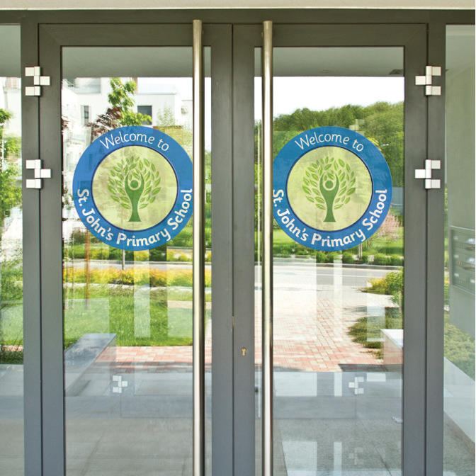 Circular Welcome Window Sticker