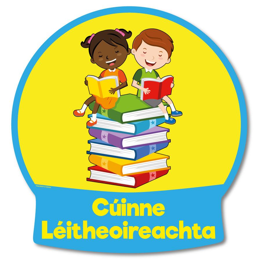 Zone Sign - Reading Corner (as Gaeilge)