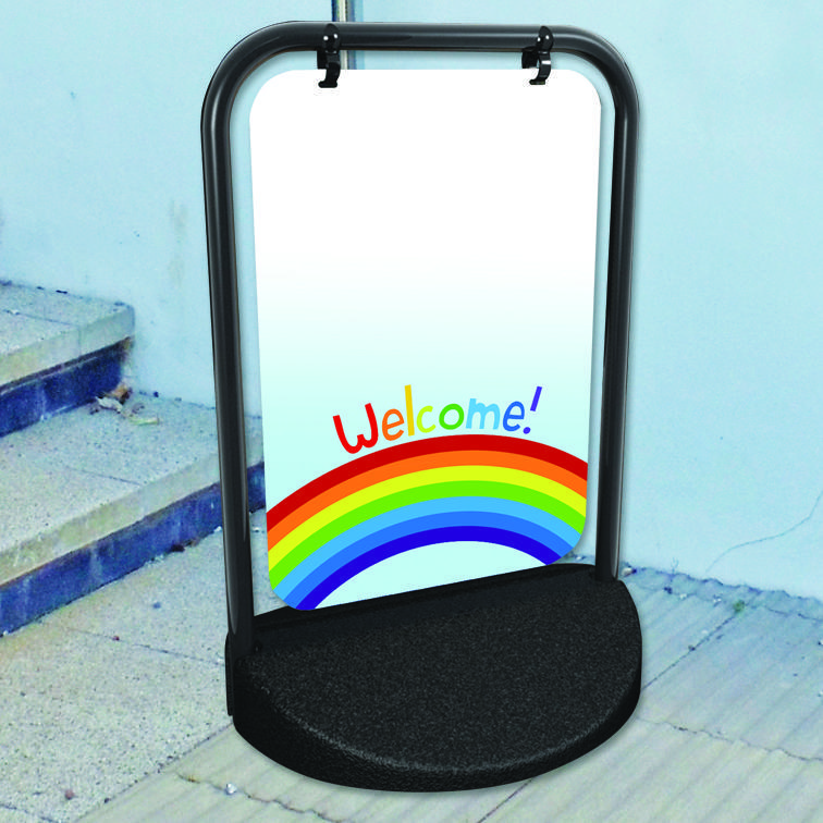 Swing Sign - Rainbow Whiteboard