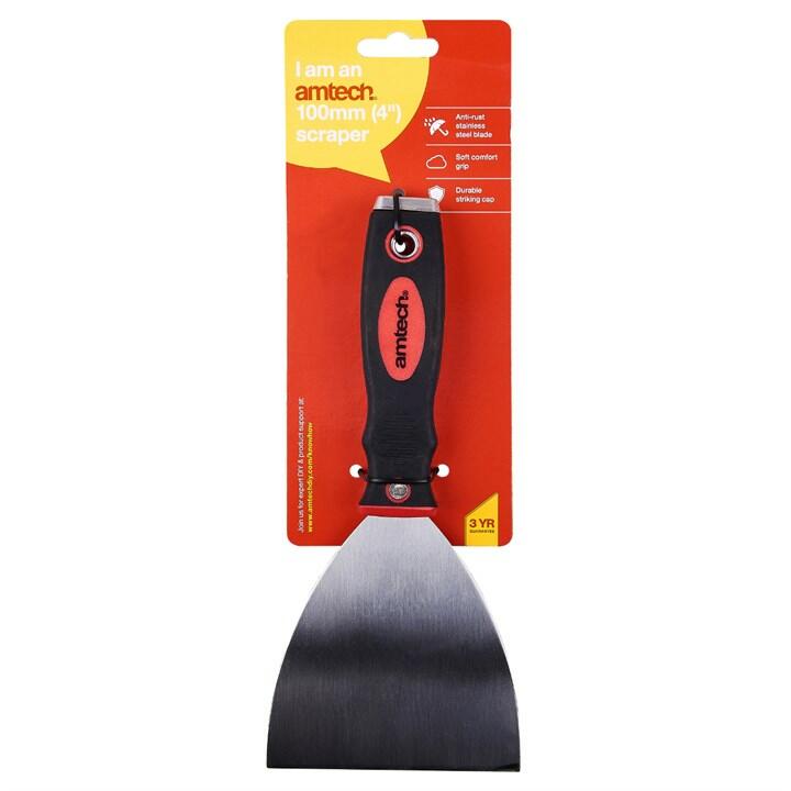Amtech G0675 100mm (4") Scraper with soft grip handle