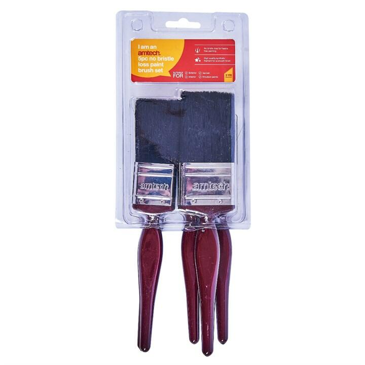 Amtech G4340 5 Piece no bristle loss paint brush set