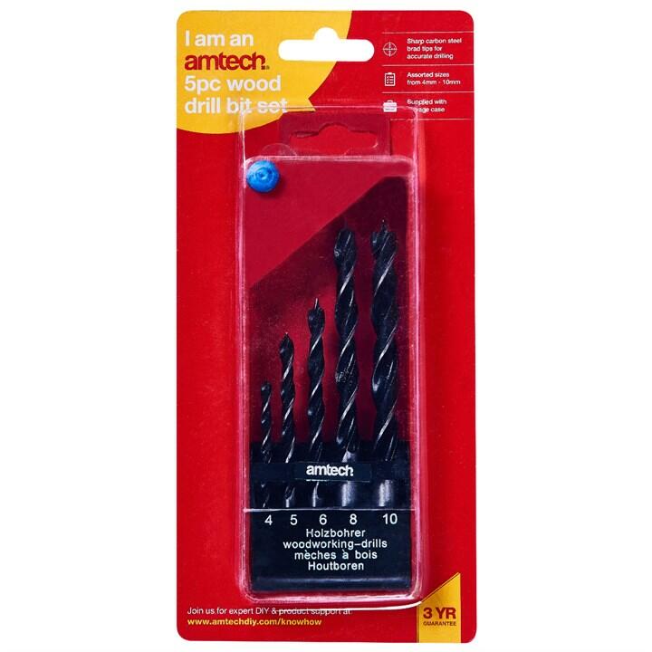 AMTECH F1450 5 Piece wood drill bit set