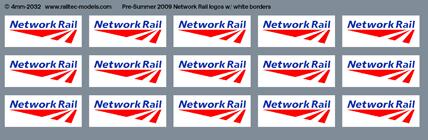 Railtec 4-2032 Network Rail logos - white border (for MPV etc)