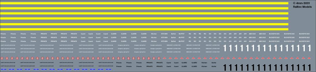 RAILTEC 4-3001 Coach detail pack A (1st class, solebar, Private, Guard ...