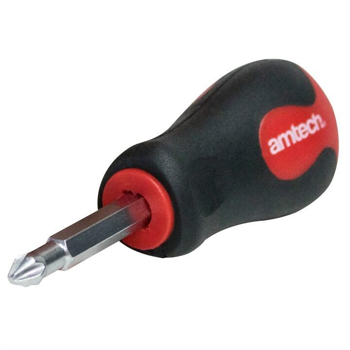AMTECH L0483 6-in-1 Stubby multi-head screwdriver