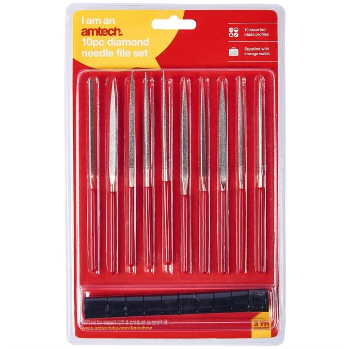 Amtech E1870 10 Piece diamond needle file set
