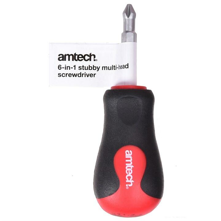 AMTECH L0483 6-in-1 Stubby multi-head screwdriver