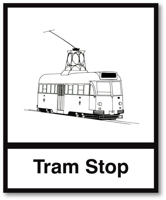 Tram Stop (Replica Tram Stop Sign)