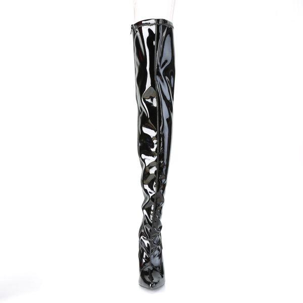 Classique Black Patent Thigh Boot 4 Heels Pleaser