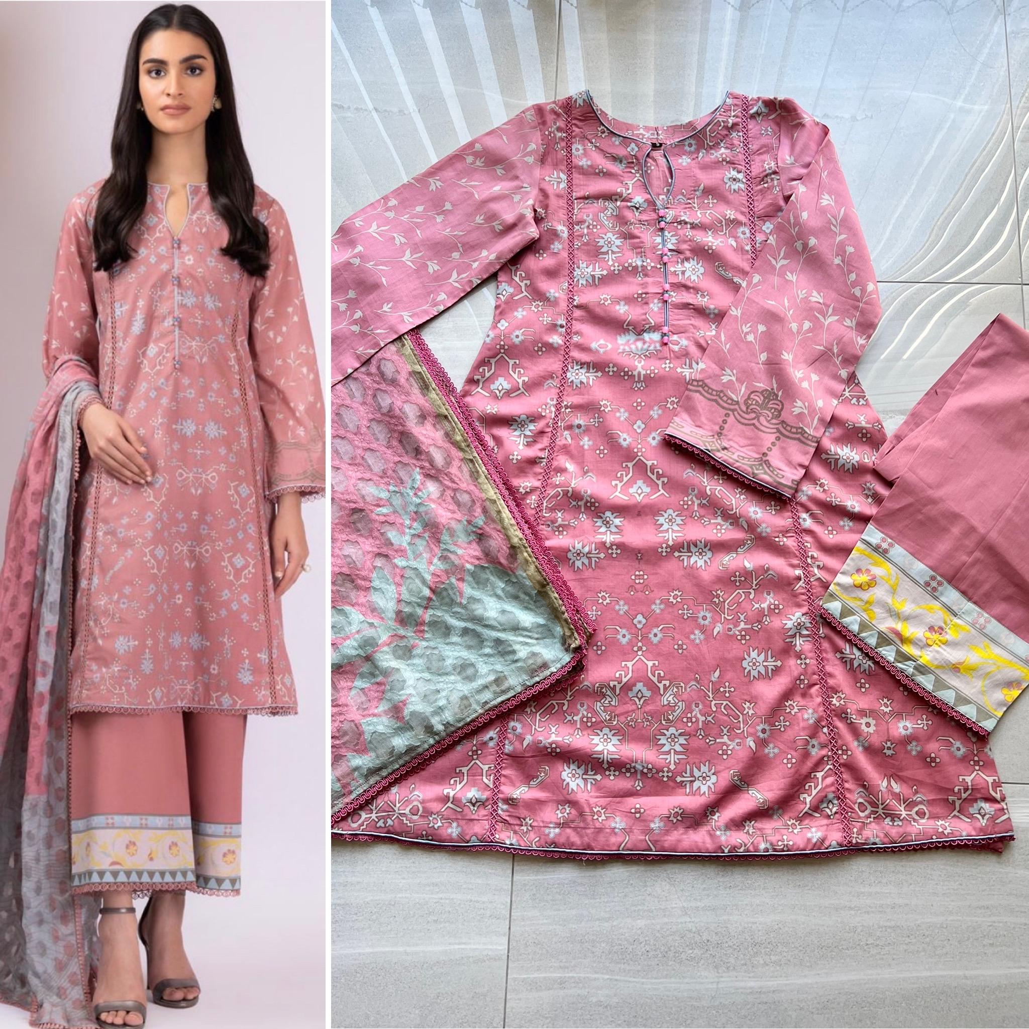 AL KARAM SPRING 3PC - PINK