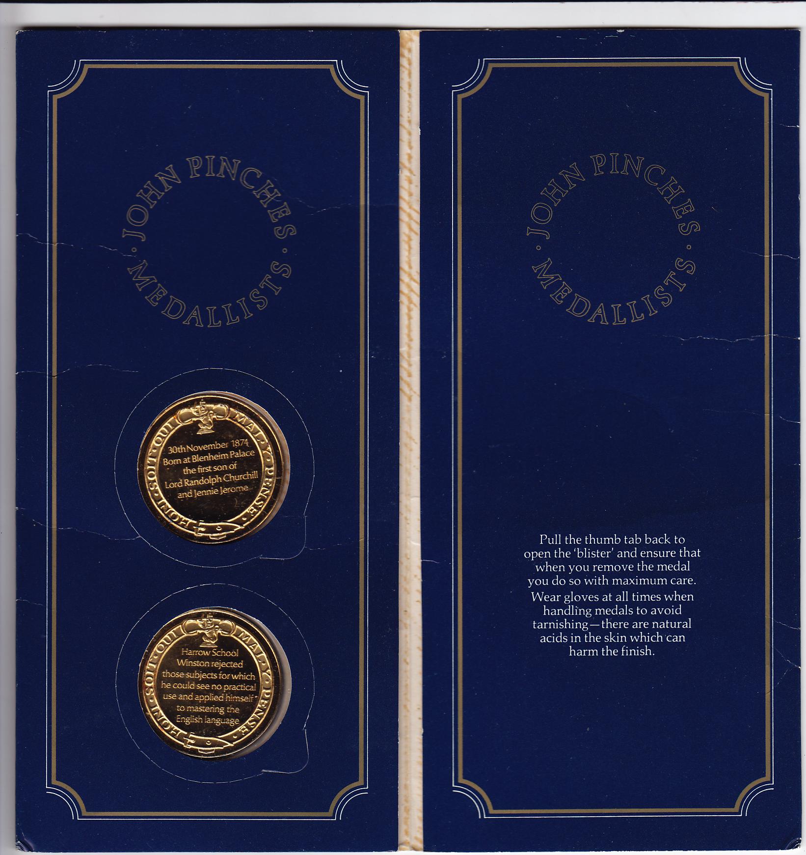Winston Churchill, two centenary medals, 1974.