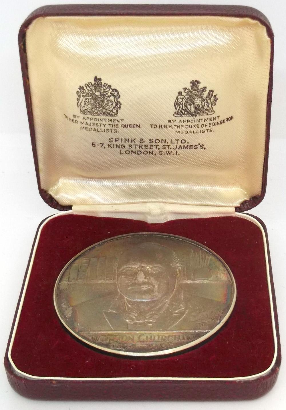 Winston Churchill, death, 1965. Silver medal by Spink