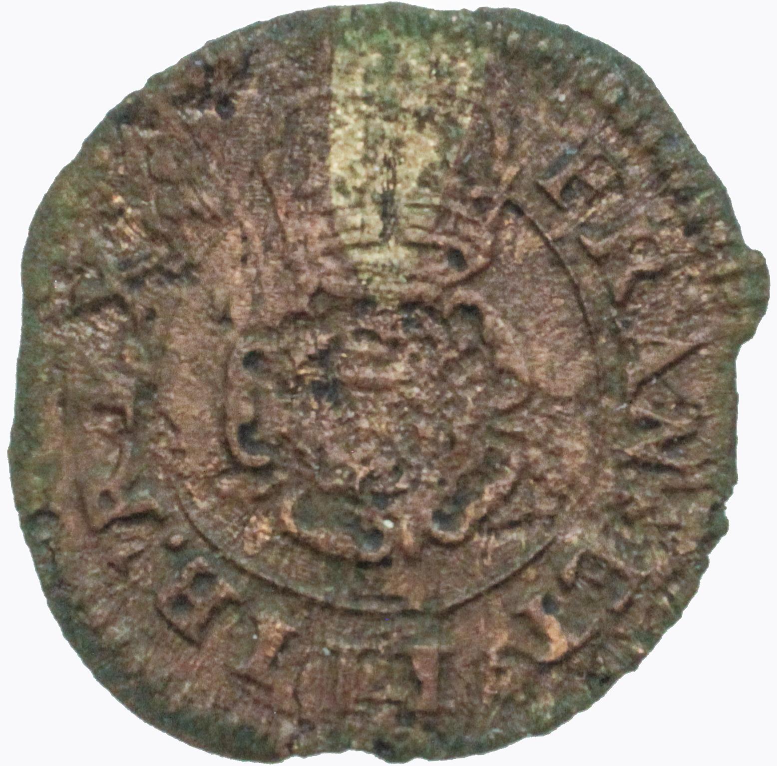 Charles I, 1625-49. Rose farthing, BMC 1b.