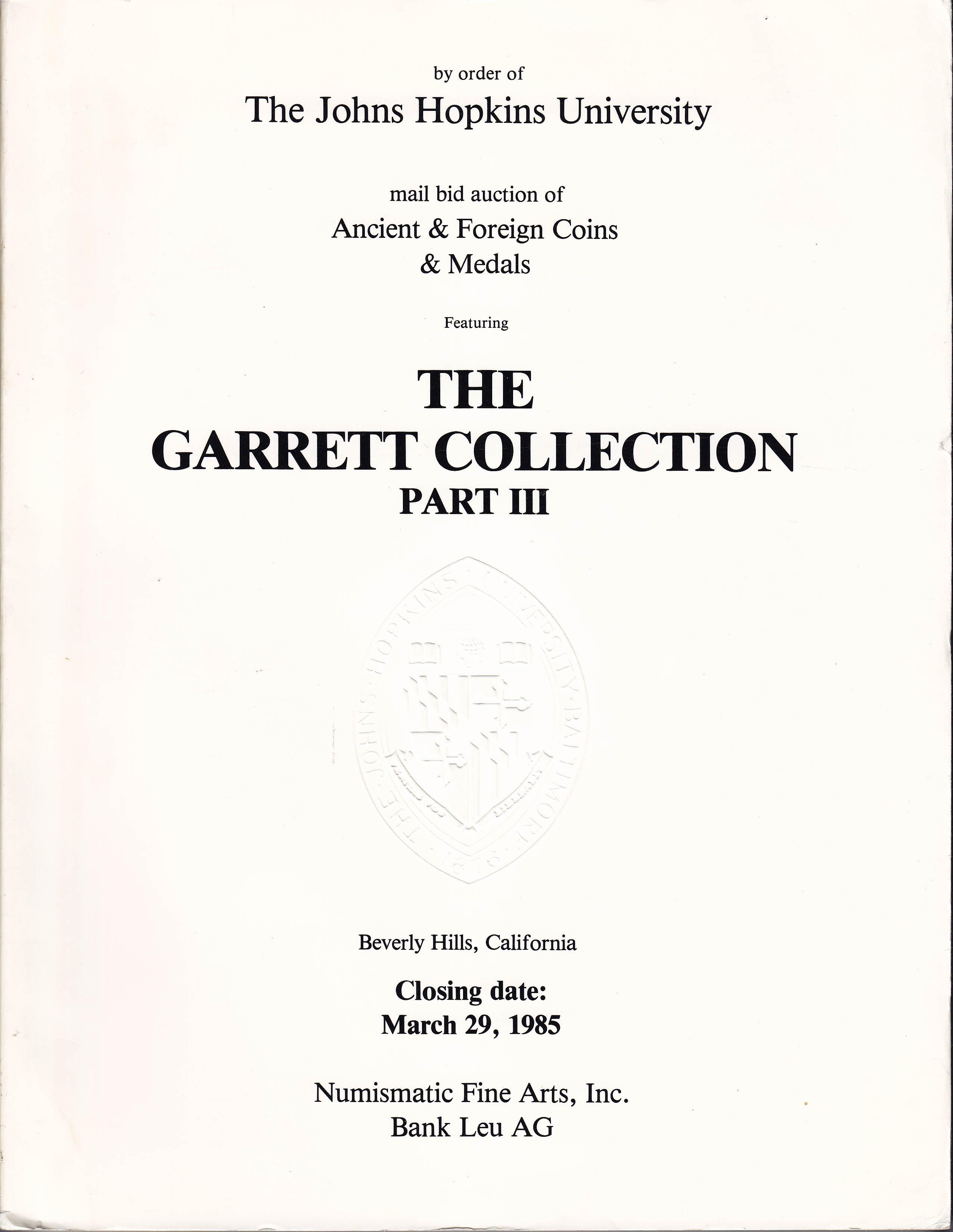 The Garrett Collection, Part III. Ancient & Foreign Coins & Medals. 29 ...