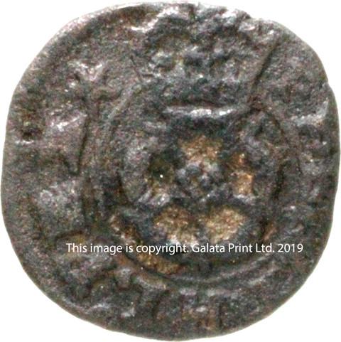 CHARLES I, 1625-49. Farthing. Rose type 4b, crescent/mullet.