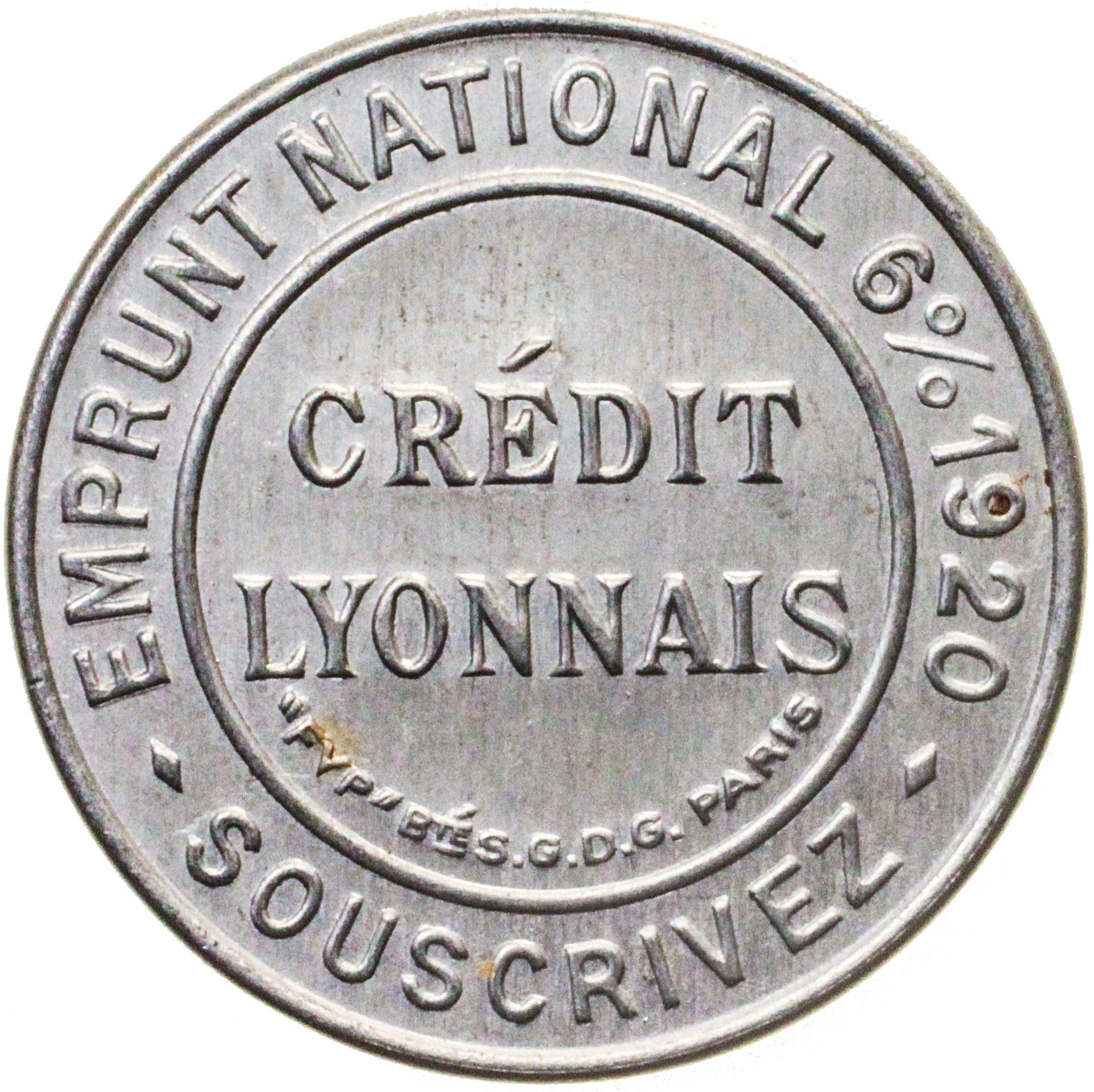 France. Encased postage stamp. 10 centimes.