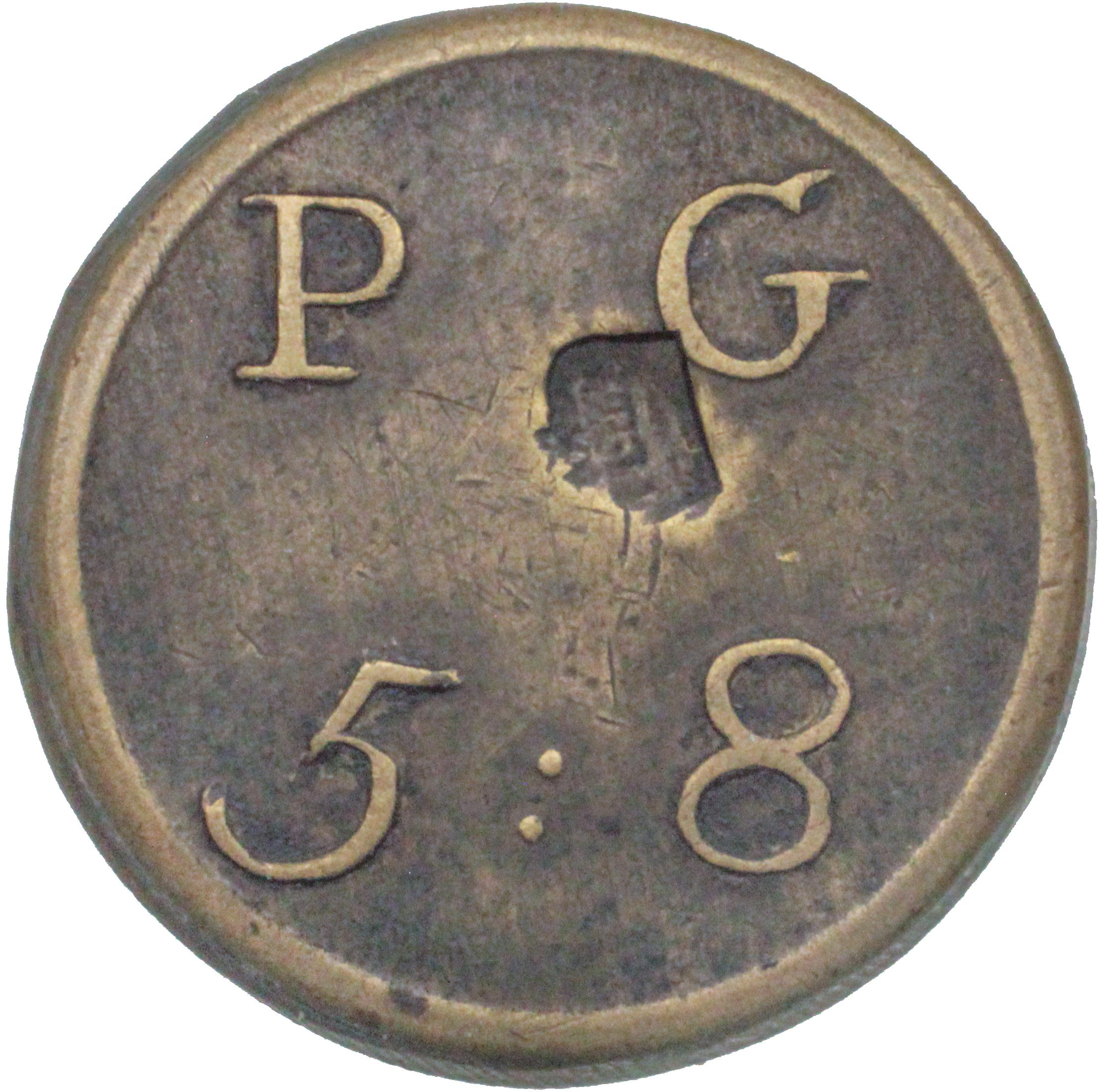 Coin weight for one guinea, 1770s.