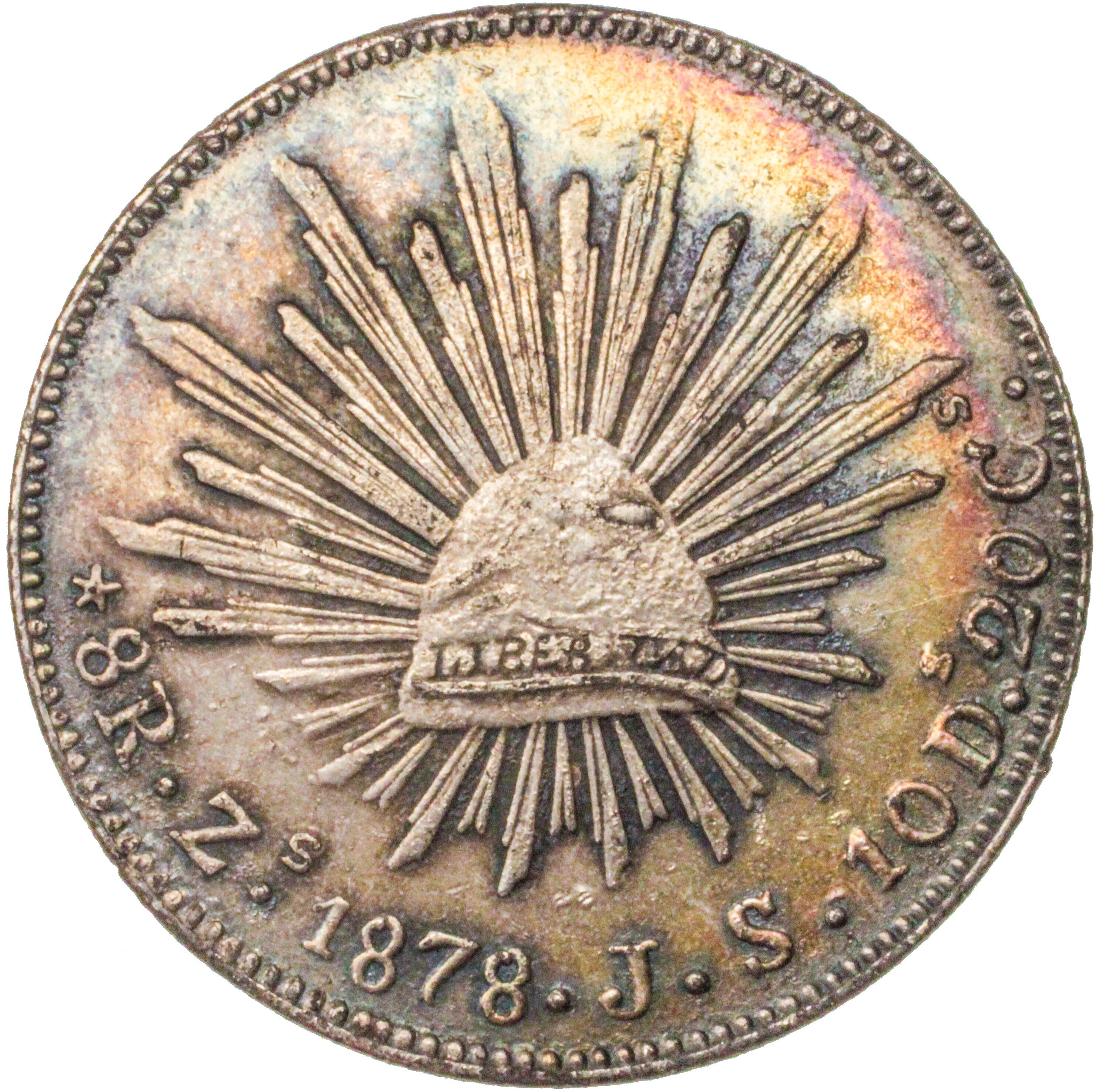 Mexico. Cast Counterfeit / Copy 8 reales 1878 Zacatecas.