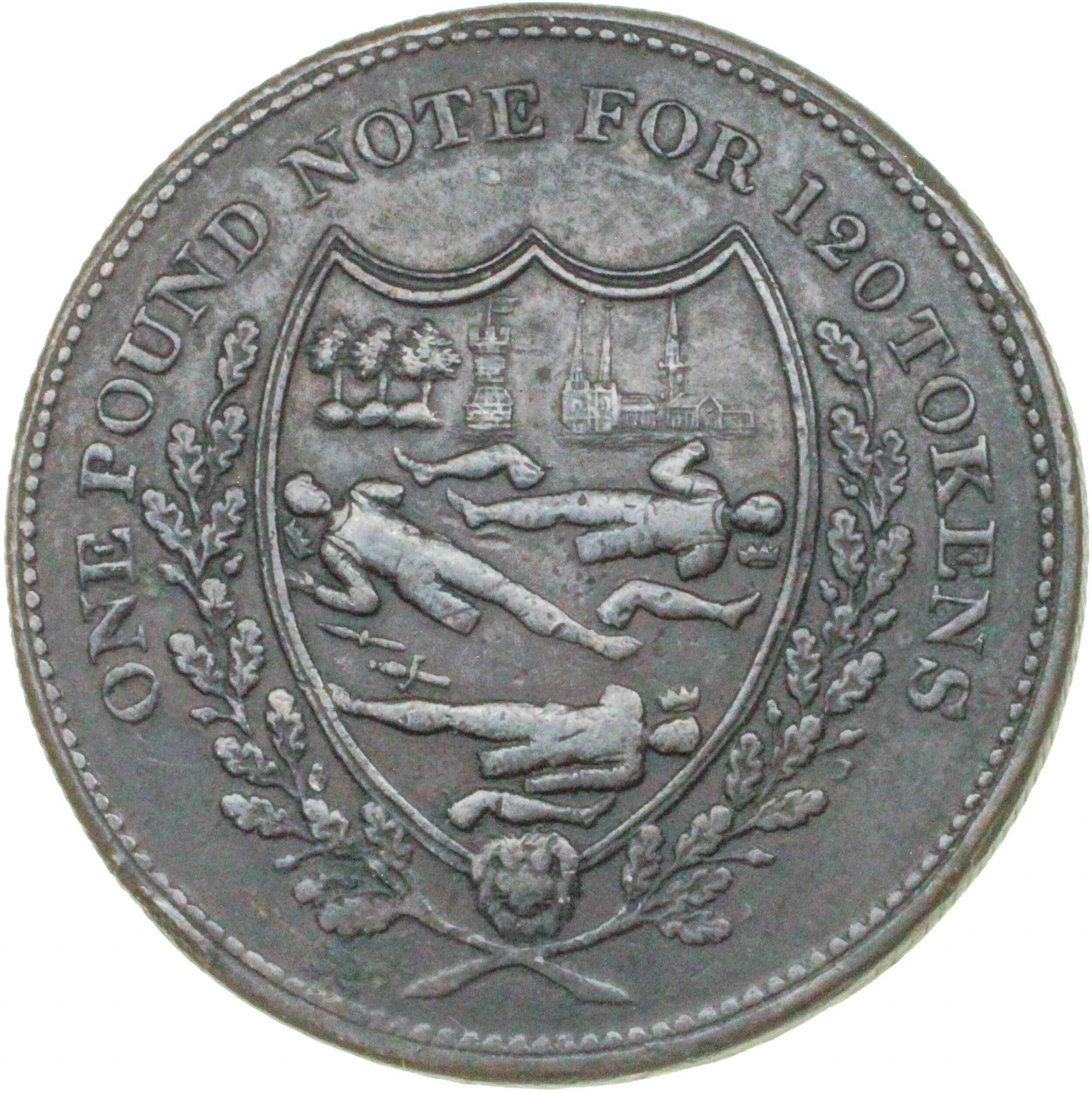 Lemmonsly Mill, Lichfield, Staffs. Twopence token.