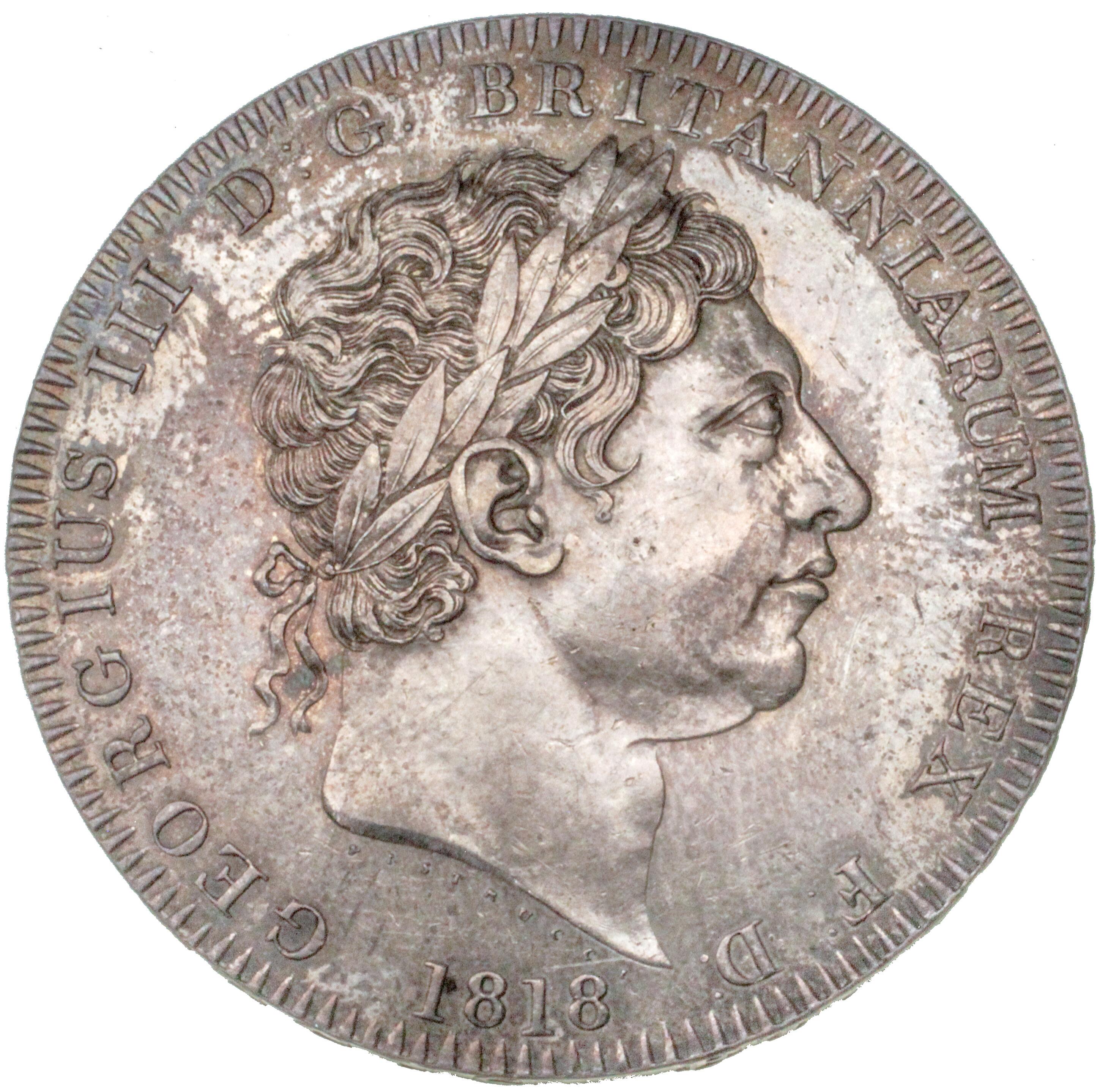 George III, silver crown, 1818 LVIII.