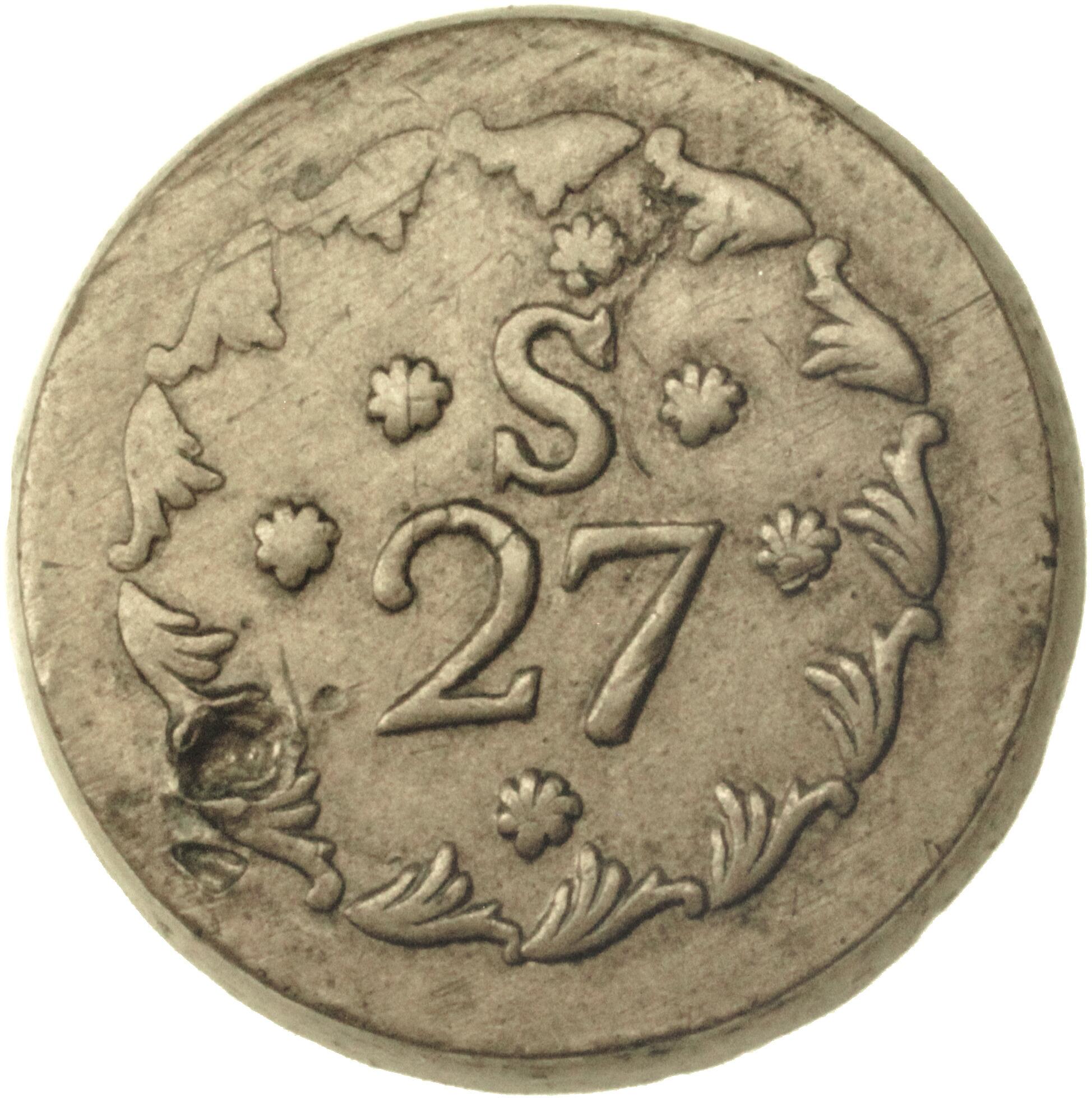 England, mid-18th century, coin-weight for Portuguese moidore, 27 ...