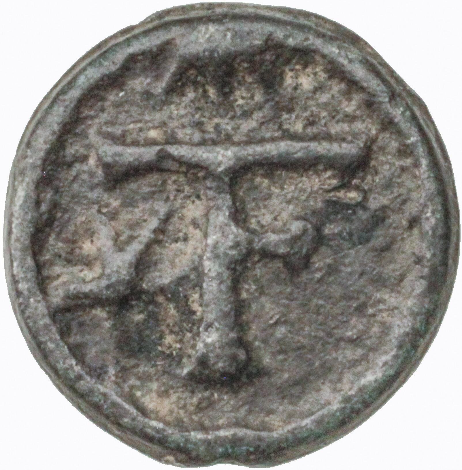 Lead Farthing token, TF, 1644.