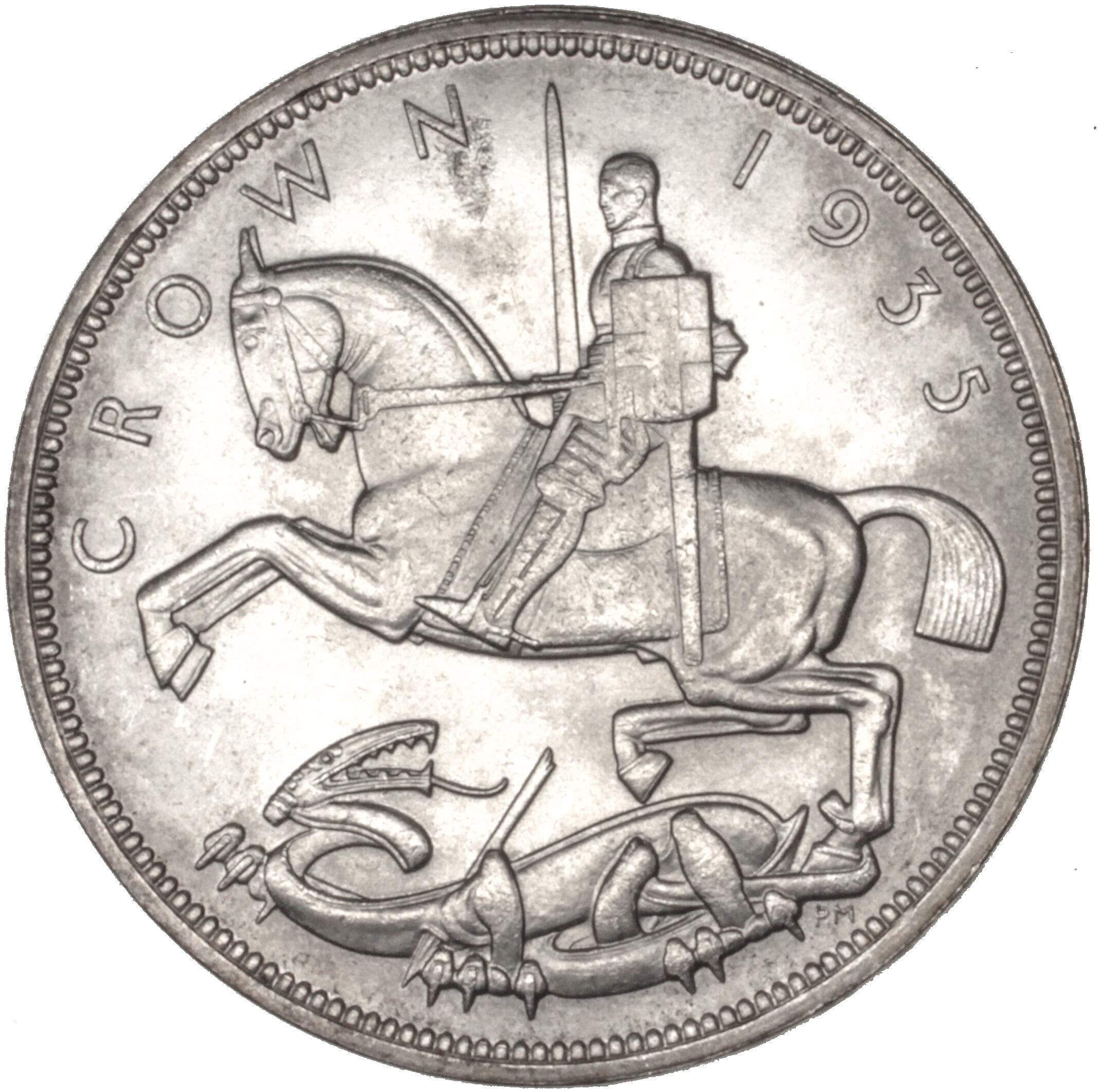 George V, silver crown, 1935, Silver Jubilee commemorative.
