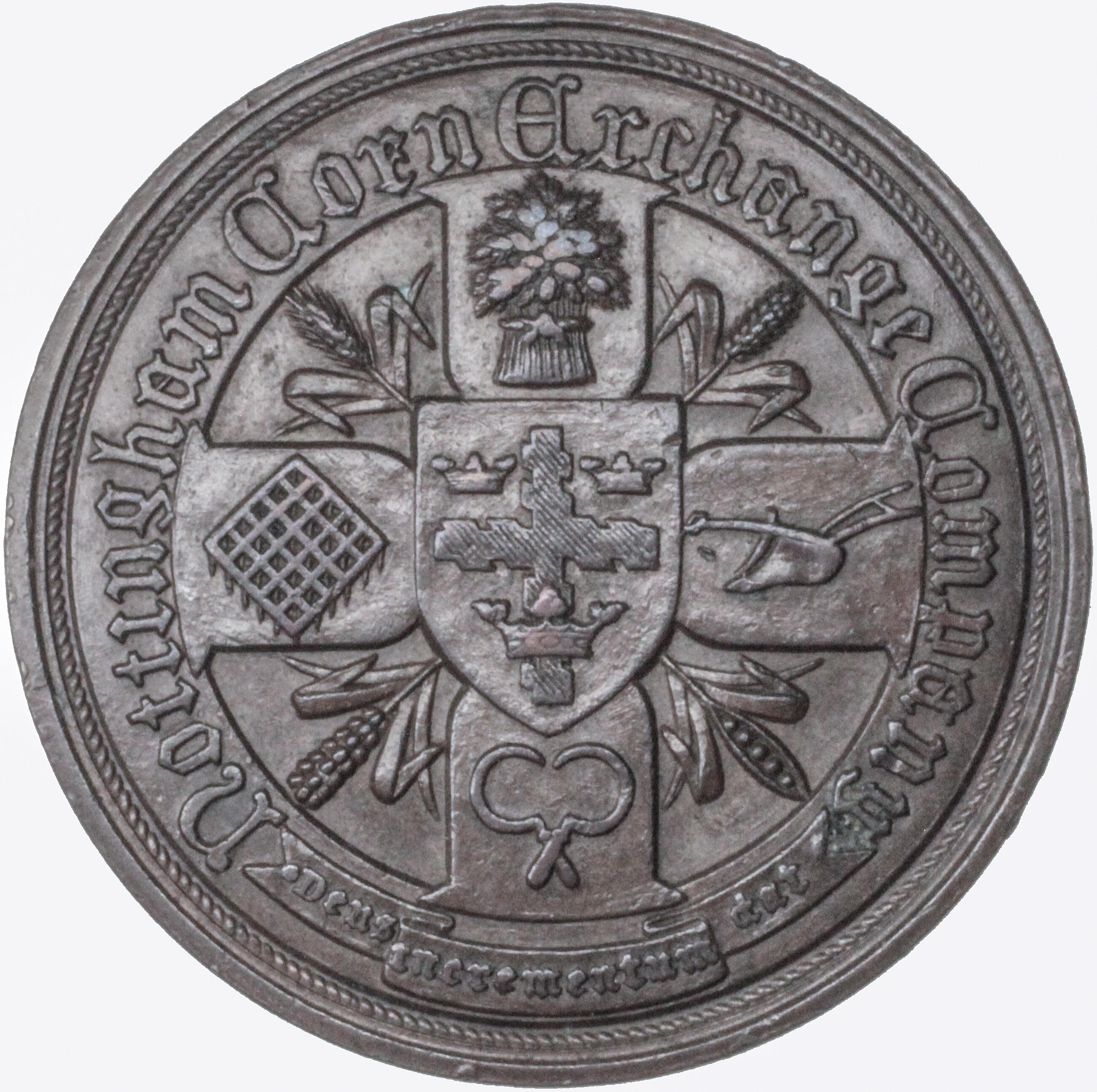 Nottingham Corn Exchange. Subscriber's ticket, 1850.