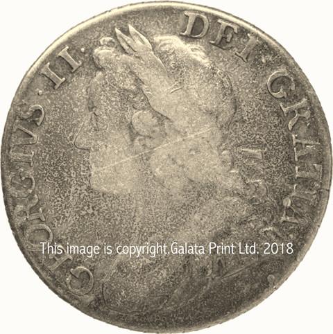 George II, Shilling, Young head, 1741. S.3701.