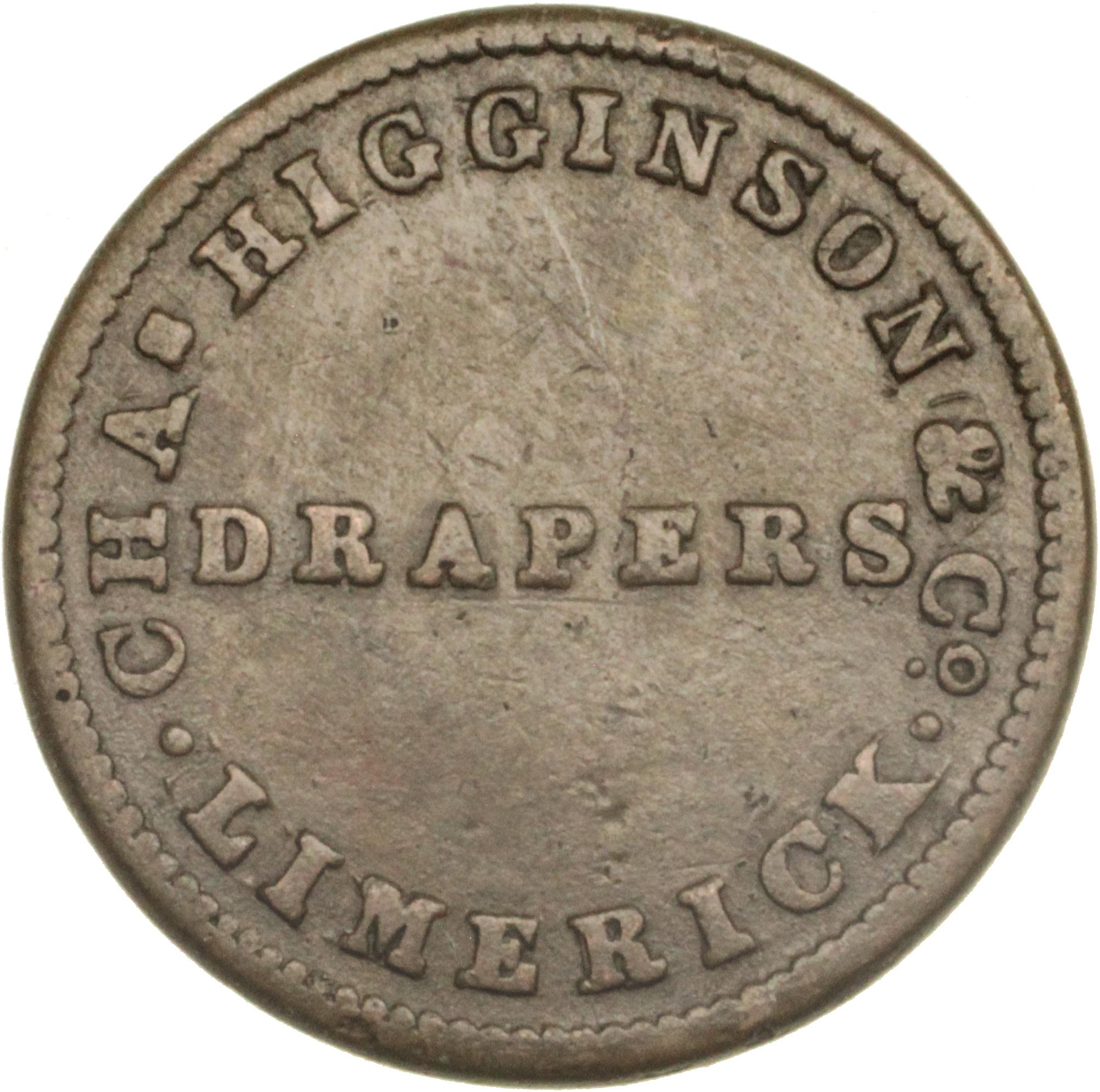 Ireland, Limerick, Charles Higginson. Farthing token.