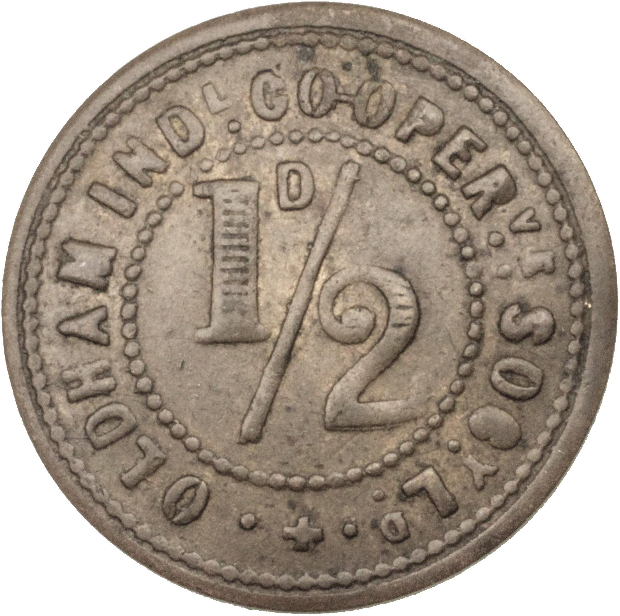 Co-Op token, Oldham. Halfpenny