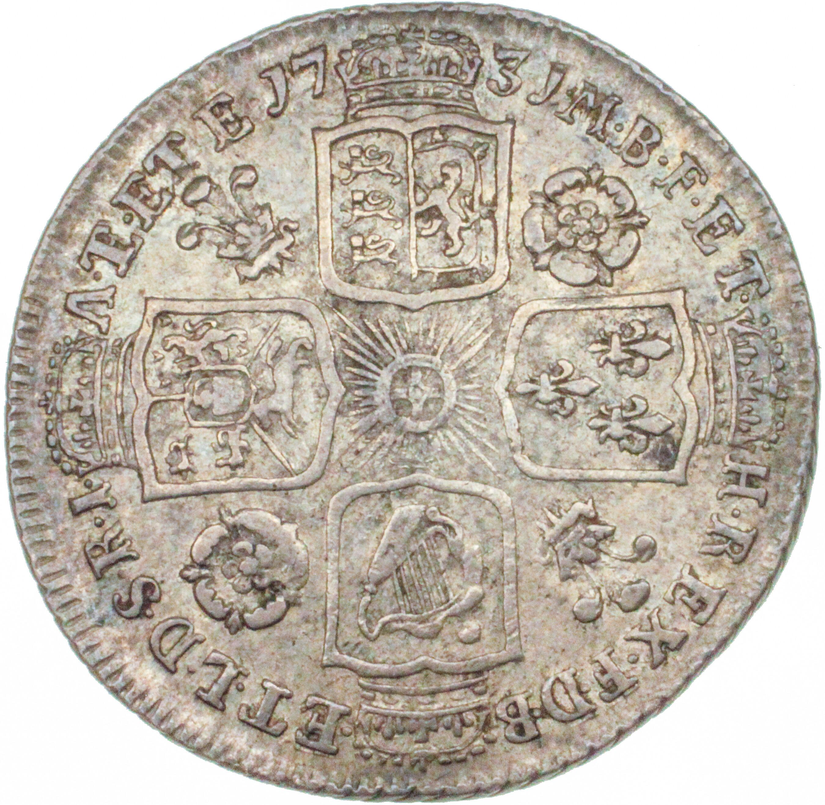 George II. Shilling 1731 Roses & Plumes