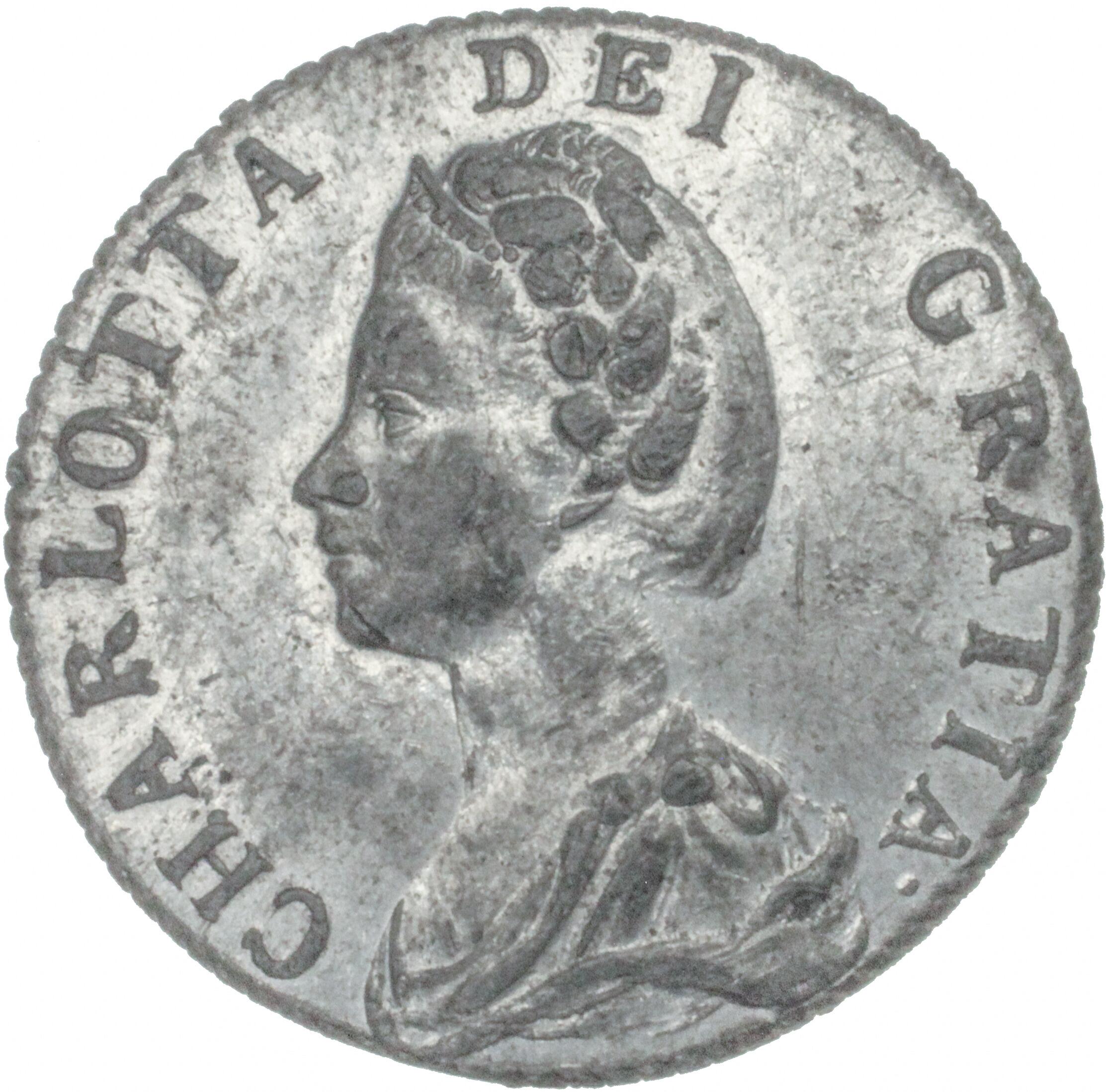 Queen Charlotte, wife of George III. Laudatory medal.