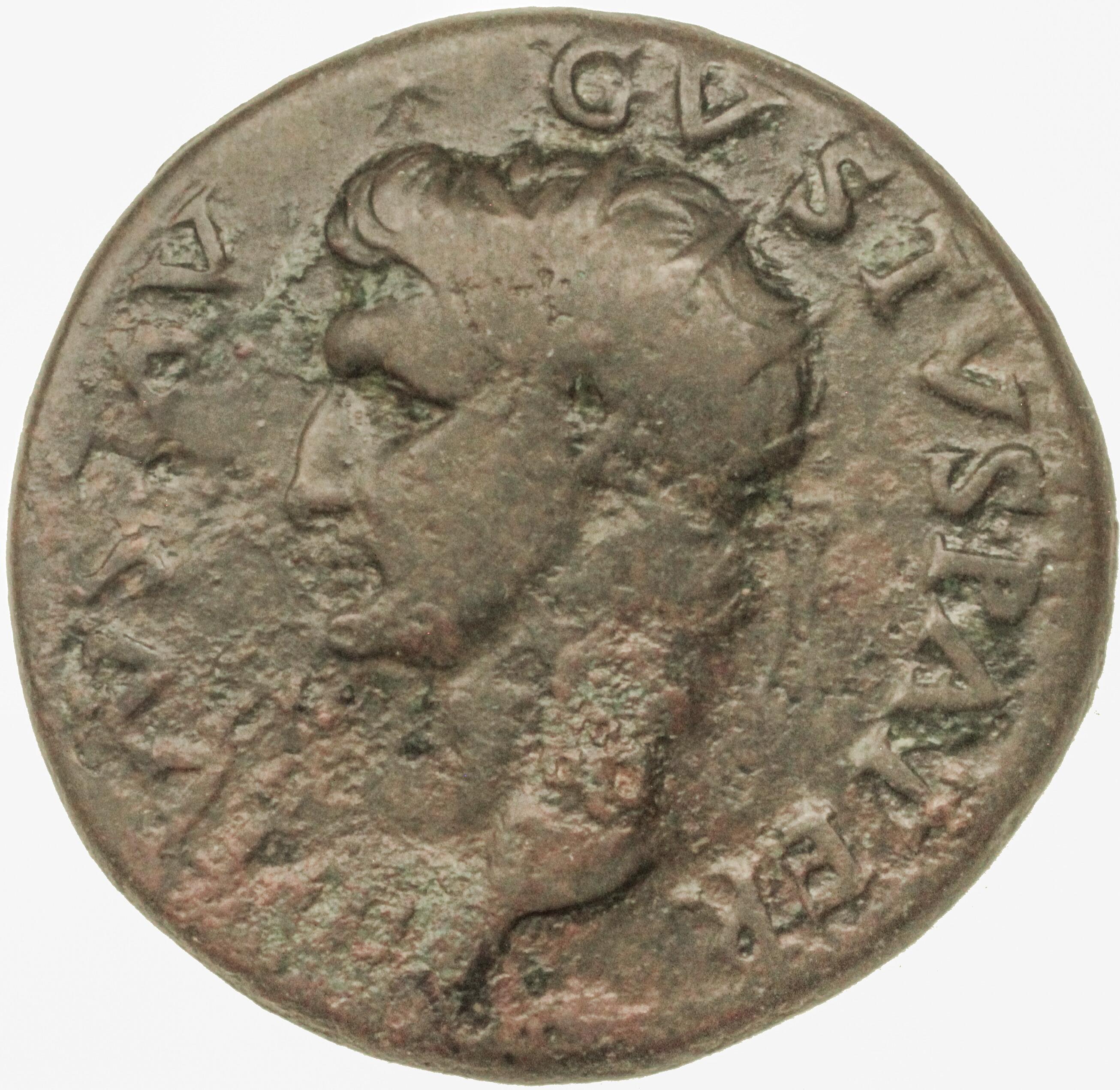 Divus Augustus, dupondius, restoration by Titus