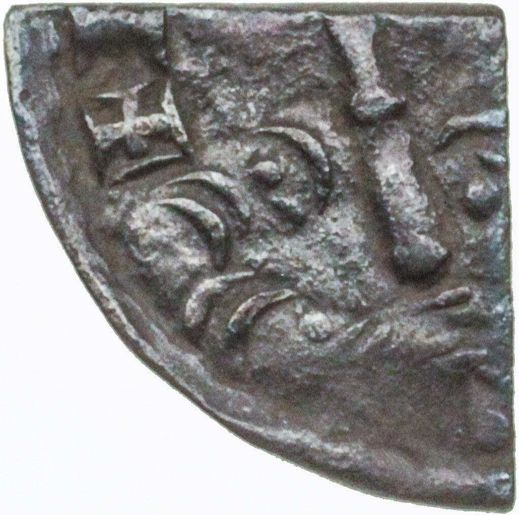 Henry II, 1154-89. Cross and crosslets, Class A2, cut farthing of London.